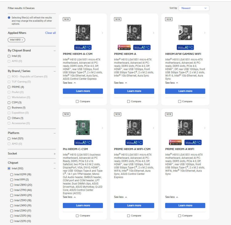 Intel H810 晶片組發布至今，似乎未受到板廠重視？ | UNIKO's Hardware