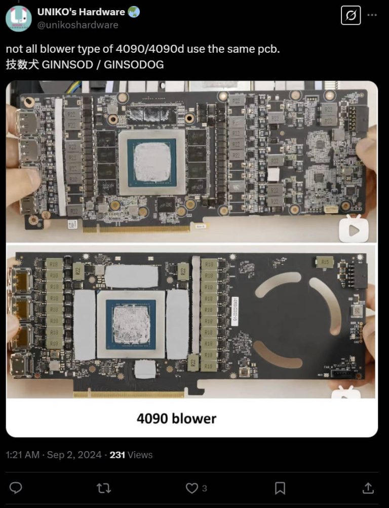 RTX 4090 48GB PCB 曝光，由 RTX 6000 ADA 改裝而來？ | UNIKO's Hardware